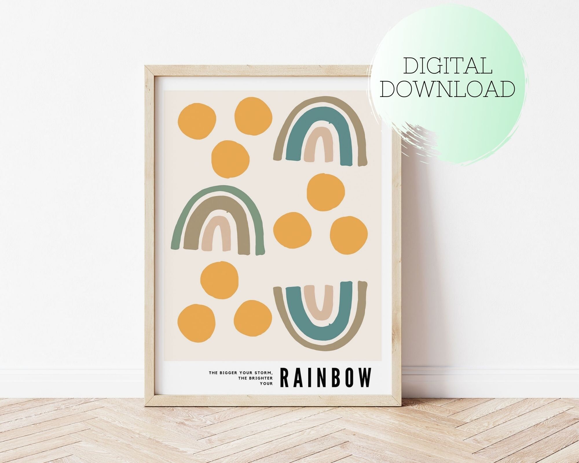 PRINTABLE RAINBOW POSTER, Earthy Tones Nursery Decor, Neutral Baby ...
