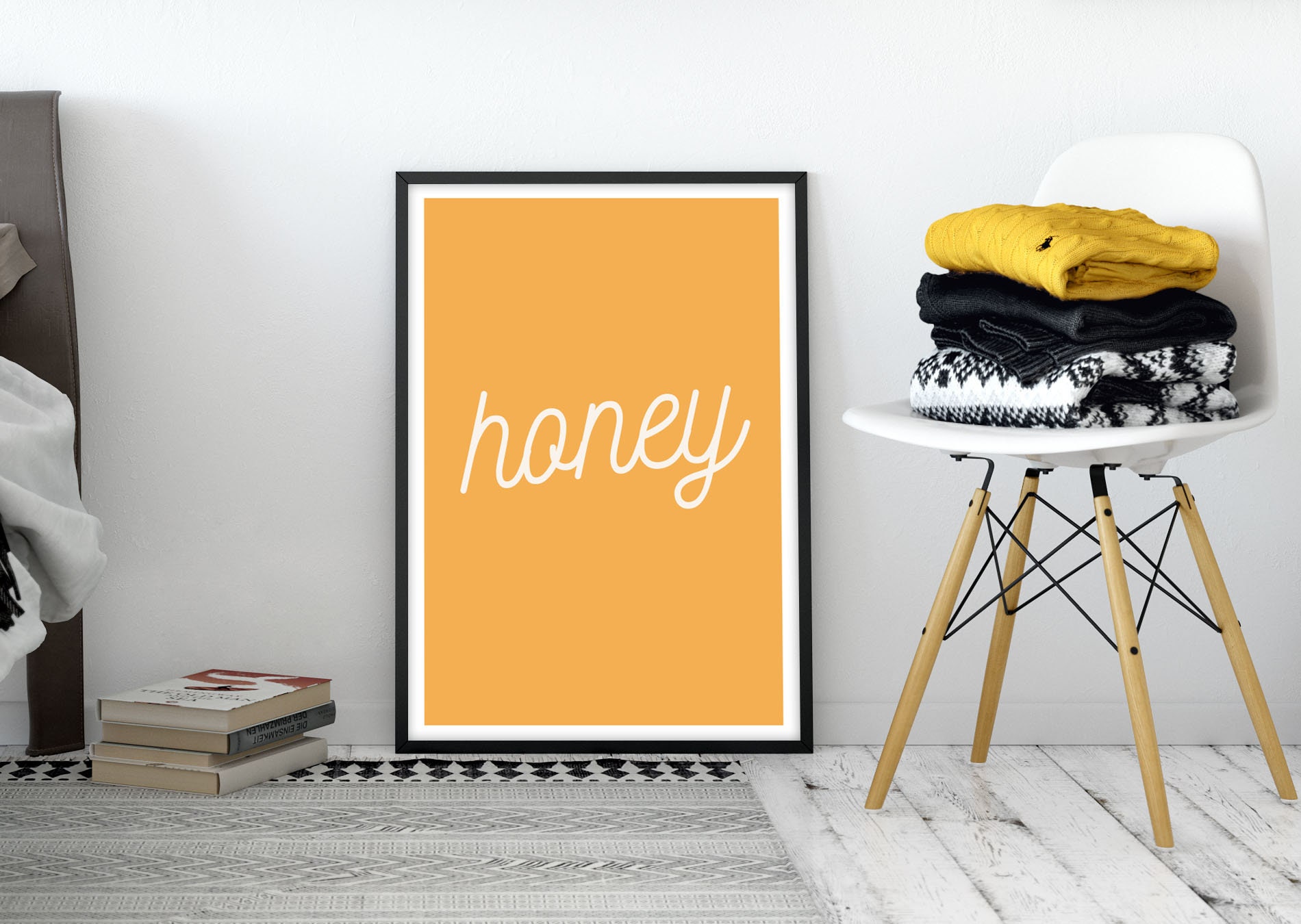 PRINTABLE HONEY Poster, HONEY Print, Mustard Honey Print, Mustard ...