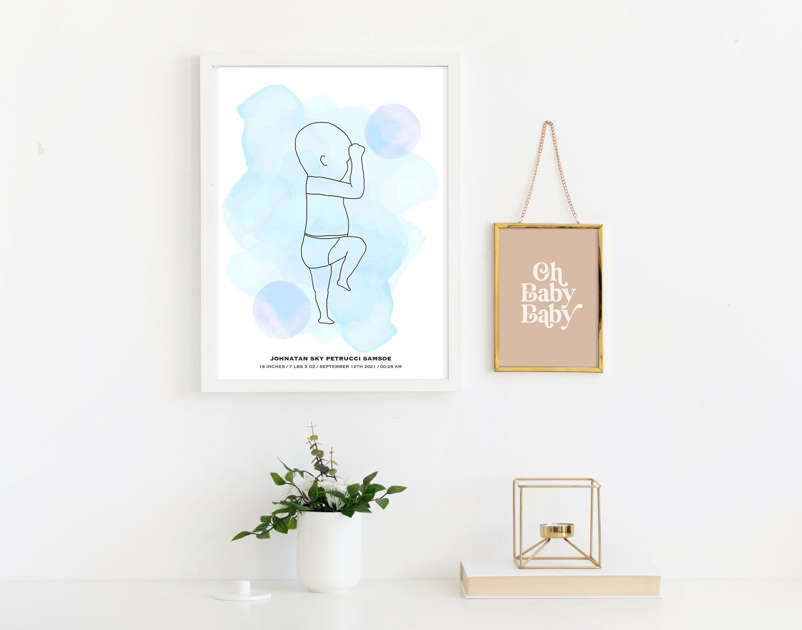 PRINTABLE CUSTOM BIRTH Poster, Newborn Illustration in Scale 1:1, Birth ...
