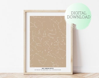 BIRTH STAR MAP, Birth Stars Poster, Birth Poster, Custom Night Sky ...