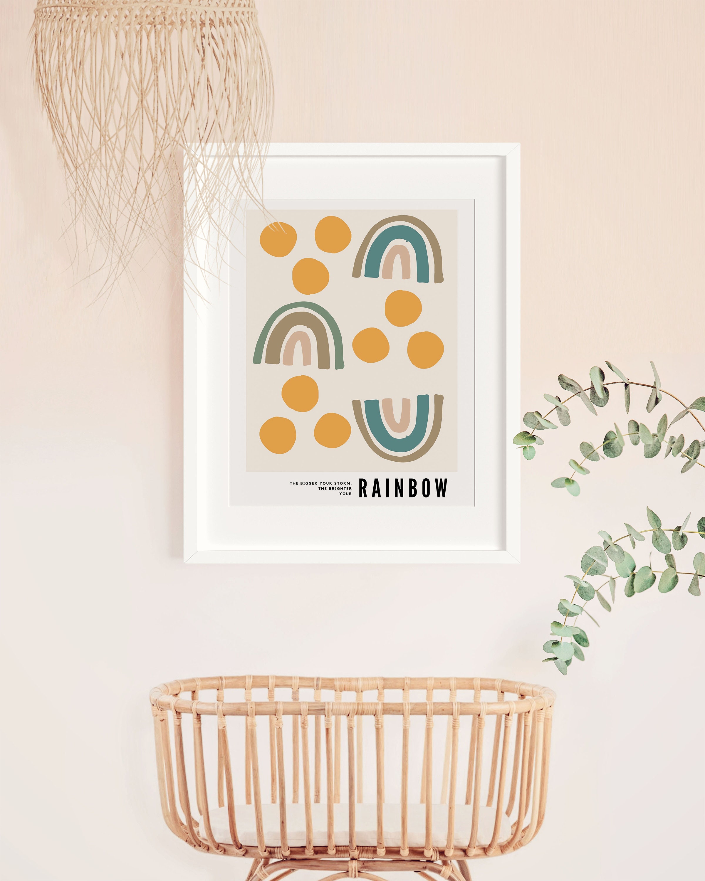 PRINTABLE RAINBOW POSTER, Earthy Tones Nursery Decor, Neutral Baby ...