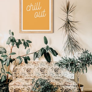 PRINTABLE CHILL OUT Poster, Chill Out Poster, Chill Out Print, Mustard ...
