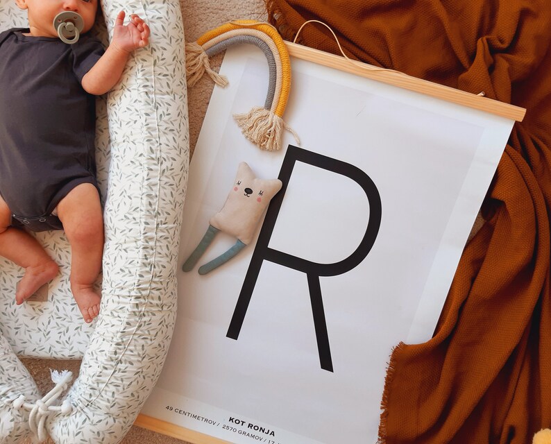 PRINTABLE BIRTH POSTER Baby Posterletter Print Initial - Etsy