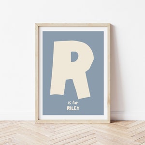 PRINTABLE CUSTOM NAME Poster, Personalised Initial Poster, Custom Kids ...