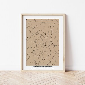 PRINTABLE STAR MAP, Sky Above, Birth Poster, Custom Night Sky Poster ...