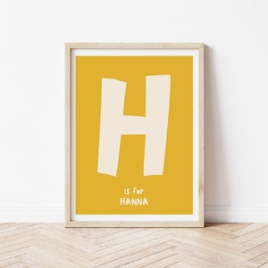 PRINTABLE CUSTOM NAME Poster, Personalised Initial Poster, Custom Kids ...