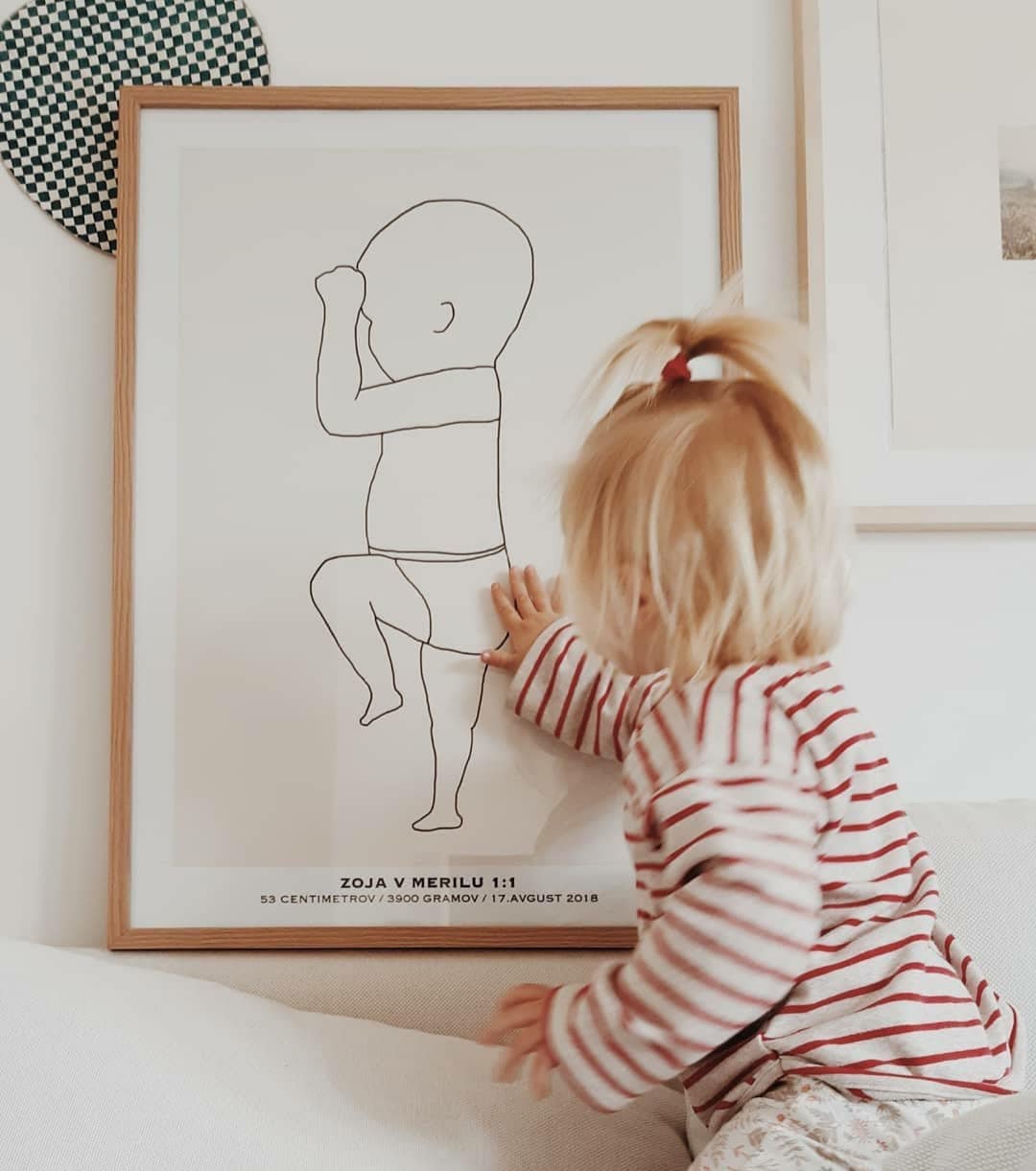 Personalised Baby Poster, Illustration of a Newborn in Scale 1:1, Birth ...