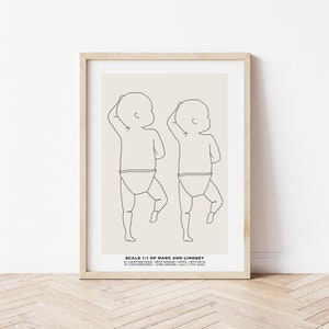 PRINTABLE Twins Baby Poster, Personalised Birth Poster, Newborn in ...