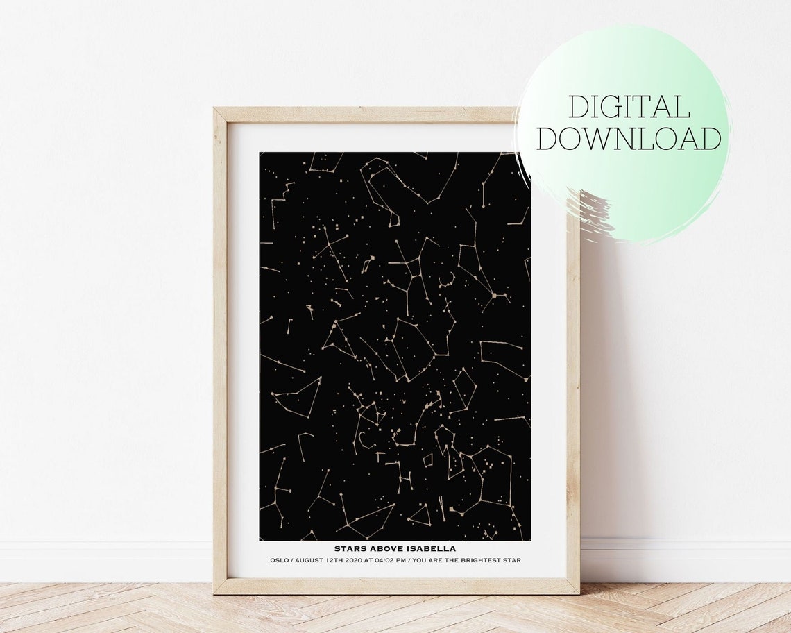 BIRTH STAR MAP, Birth Stars Poster, Birth Poster, Custom Night Sky ...