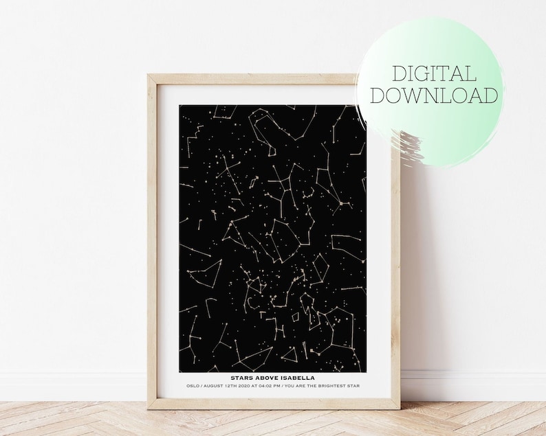 BIRTH STAR MAP, Birth Stars Poster, Birth Poster, Custom Night Sky ...