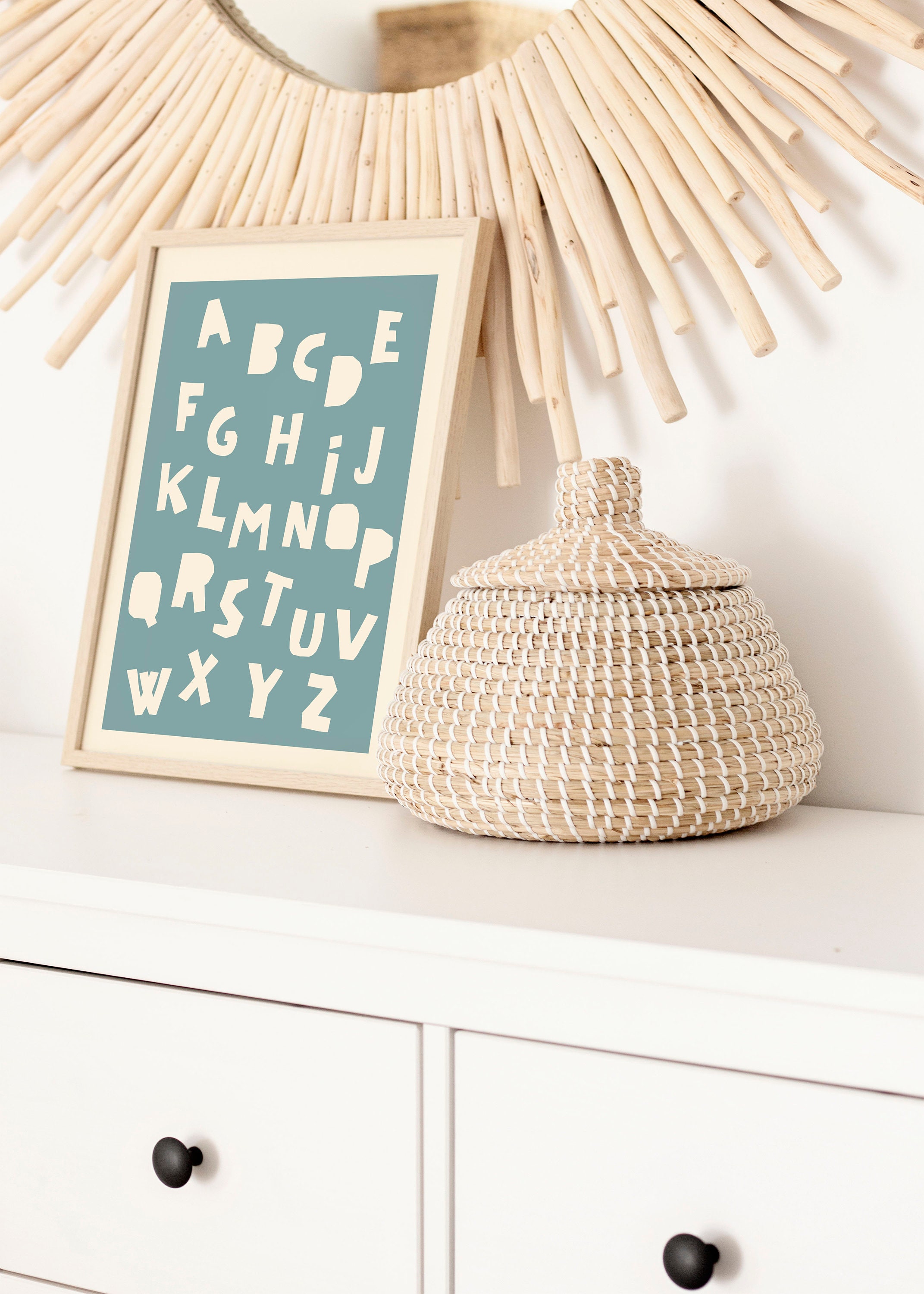 PRINTABLE Alphabet POSTER, BLUE Alphabet Poster, Blue Kids Room Decor ...