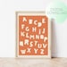 PRINTABLE Alphabet Wall Decor, Alphabet Poster, Rust Kids Room Decor ...