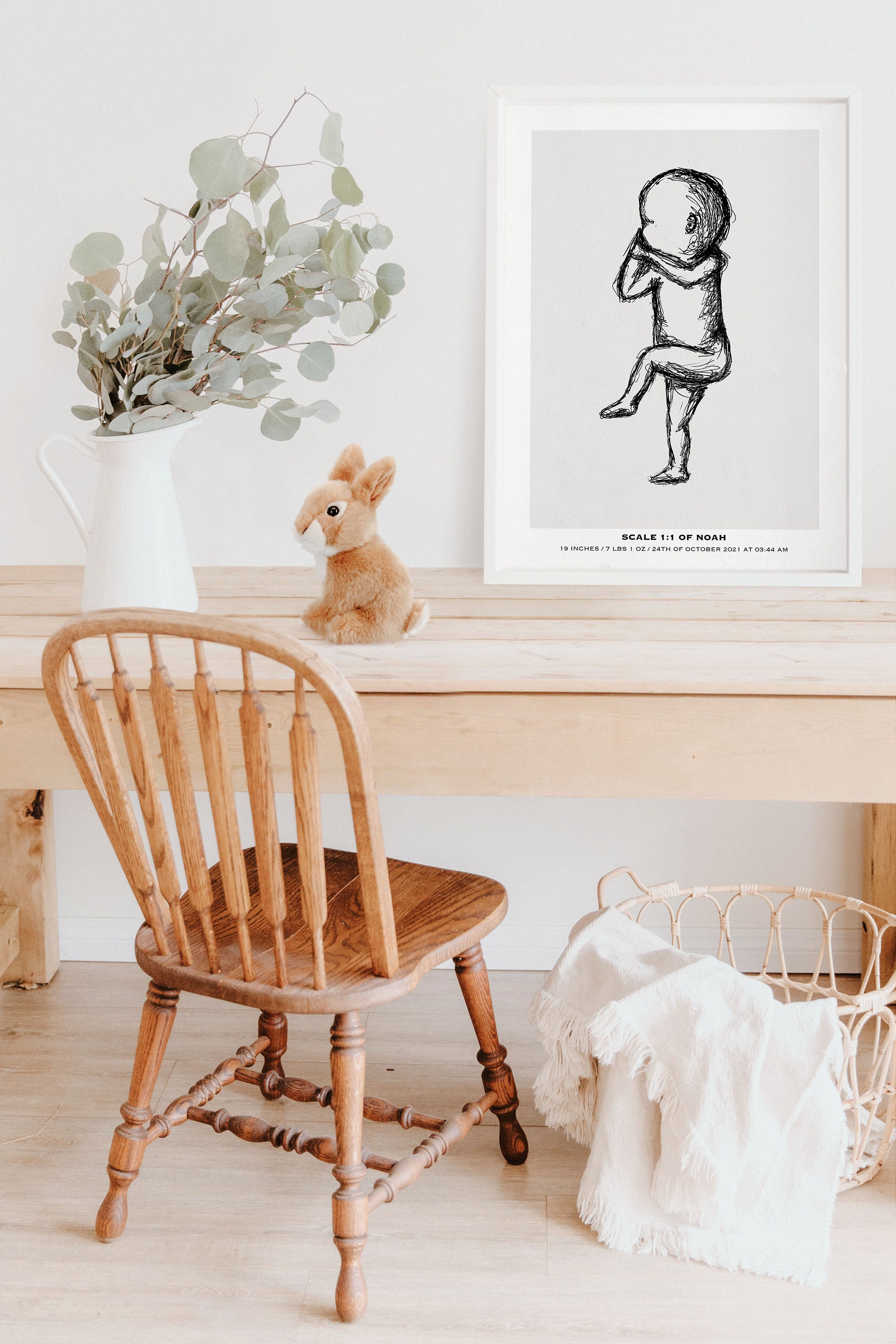 PRINTABLE PERSONALISED BIRTH Poster Newborn Illustration in - Etsy