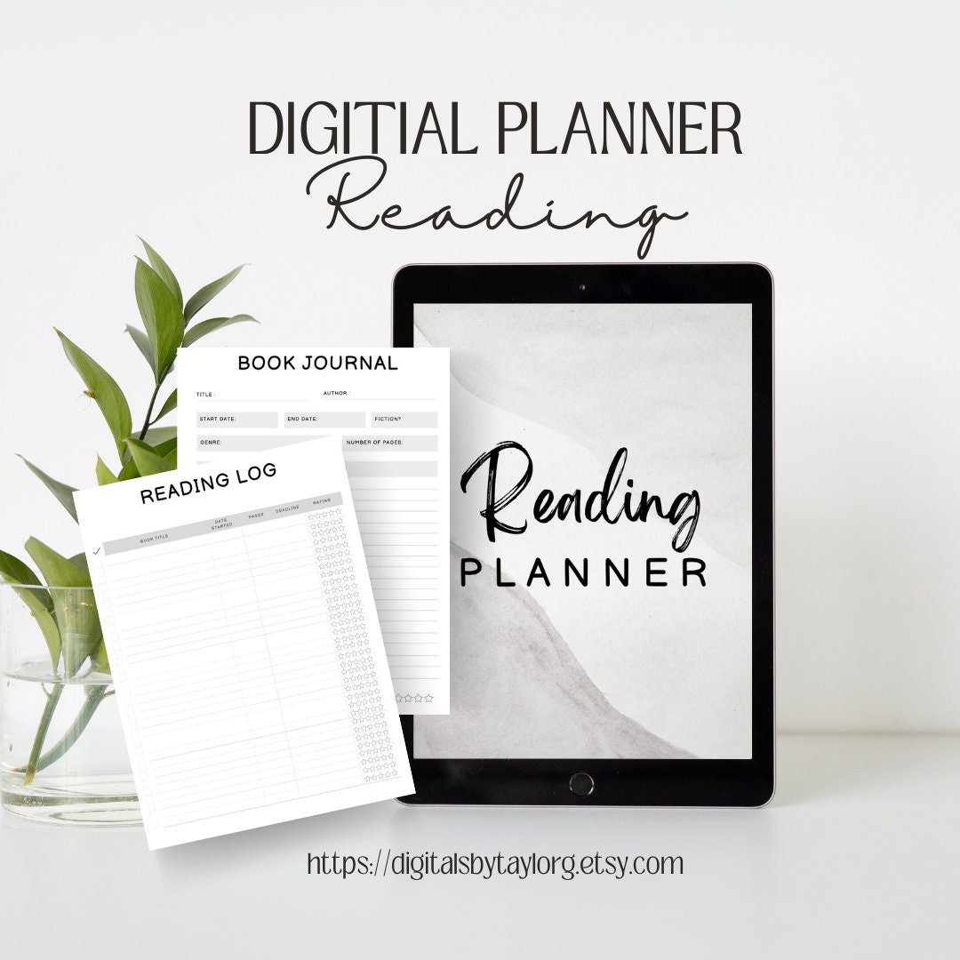 Canva Reading Tracker, Digital Download Reading Planner, Bookworm 2024 ...