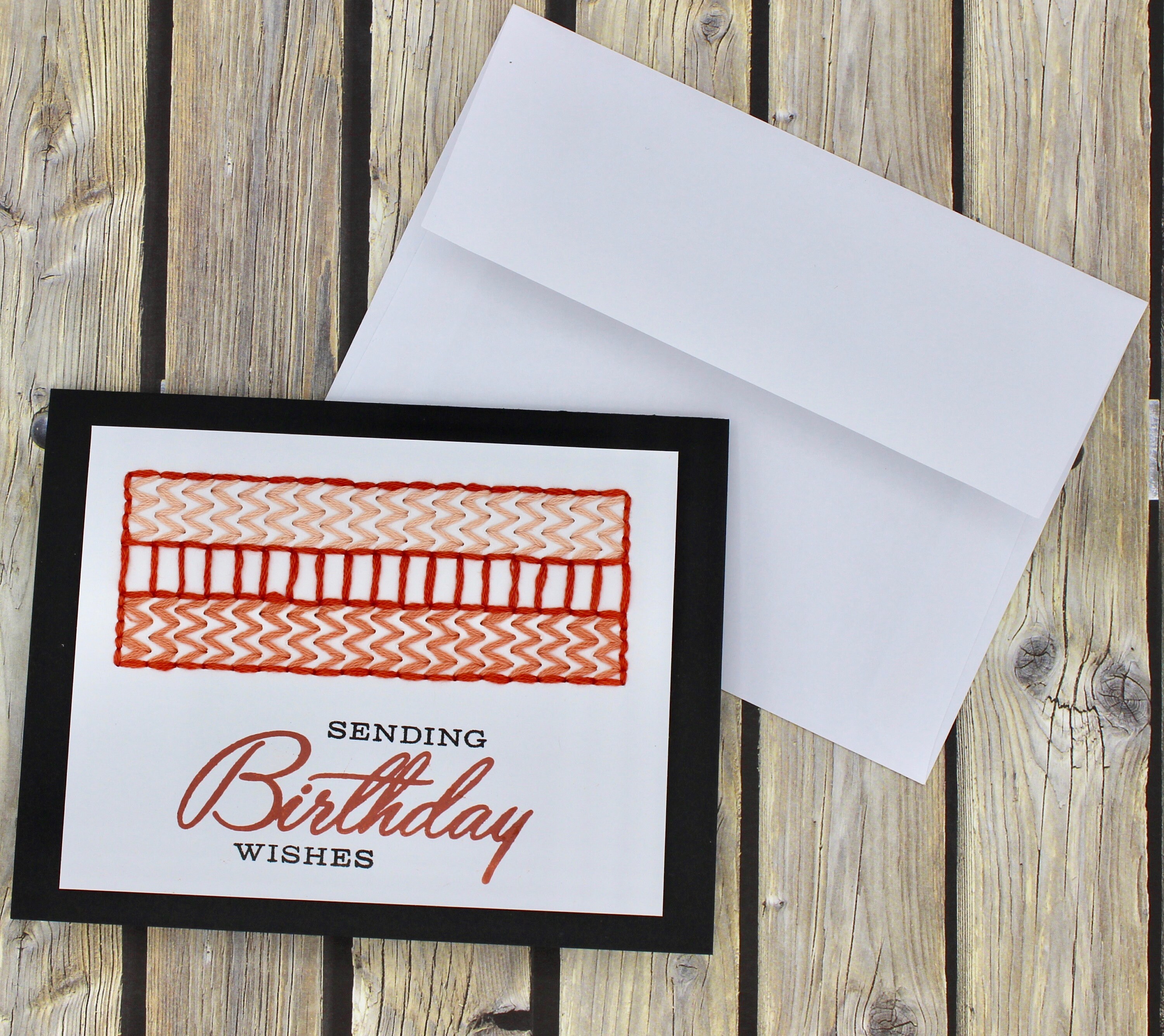 Stitched Birthday Card - Etsy