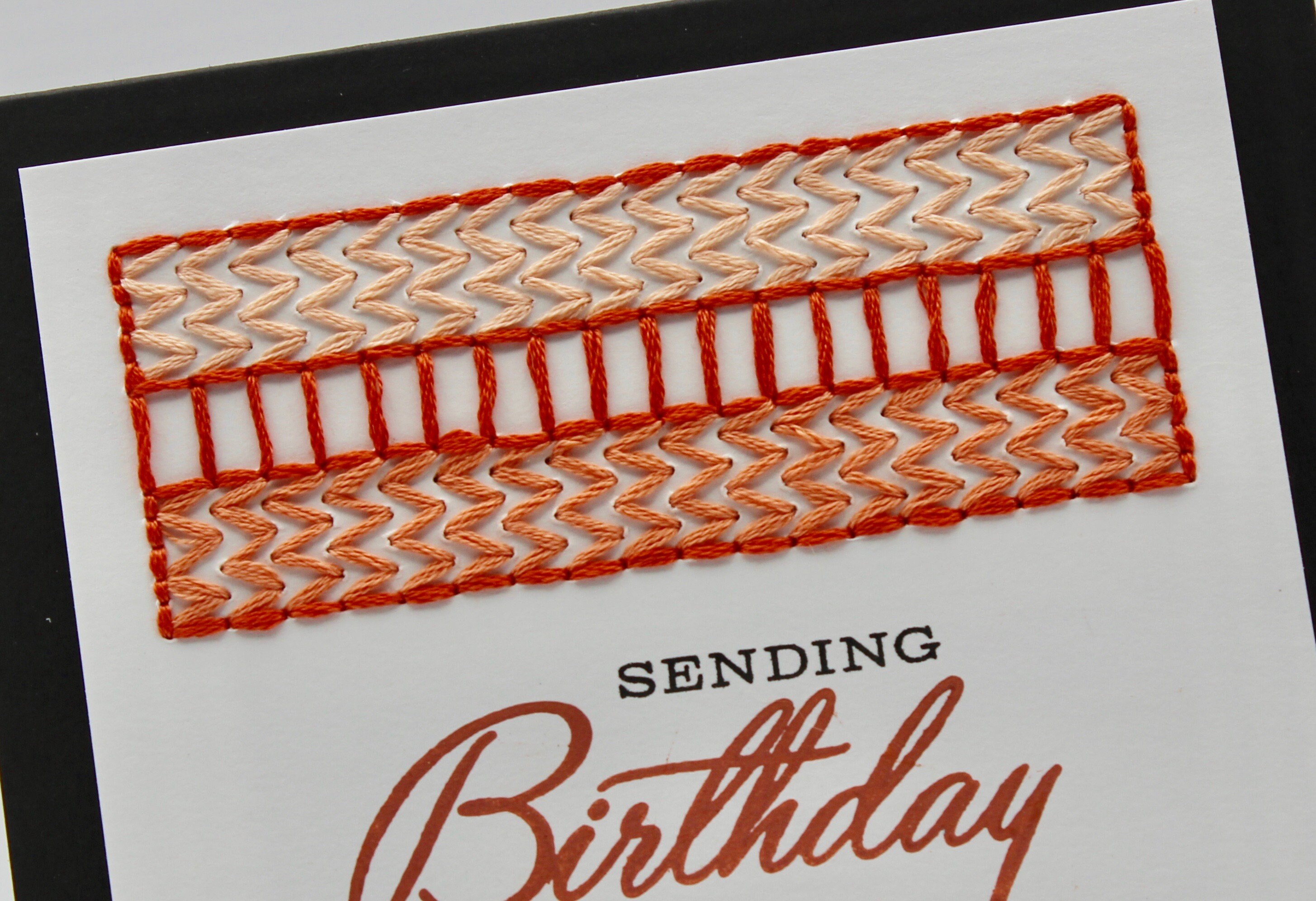 Stitched Birthday Card - Etsy