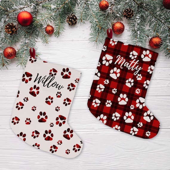 Pets Christmas Stocking Puppy Paw Stockings Xmas Stocking - Etsy