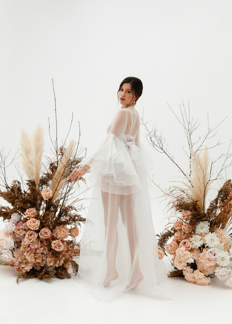 Long Bridal Boudoir Dress Sheer Long Robe for Photoshoot - Etsy
