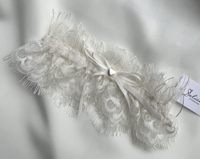 Bridal Soft Lace Garter Lace Bridal Garter With Satin Bow and Pearl ...