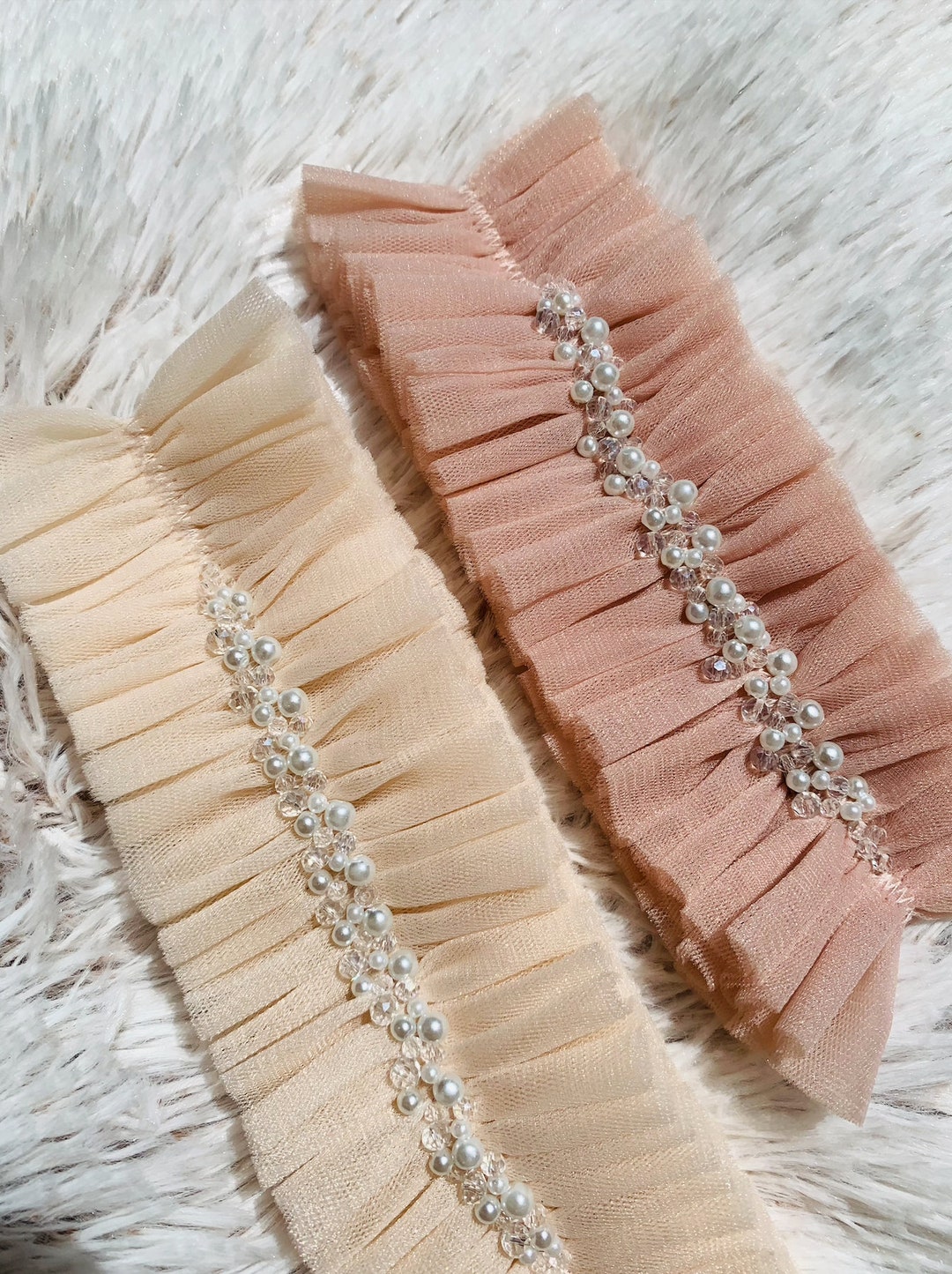 Bridal Pearl Garter, Wedding Blush Mesh Garter, Bride Garter Set ...