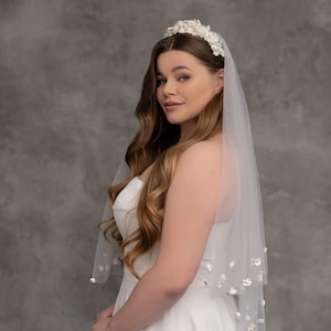 Bridal Headband Ceramic Roses Flowers. Clay White Roses and Flower Gold ...