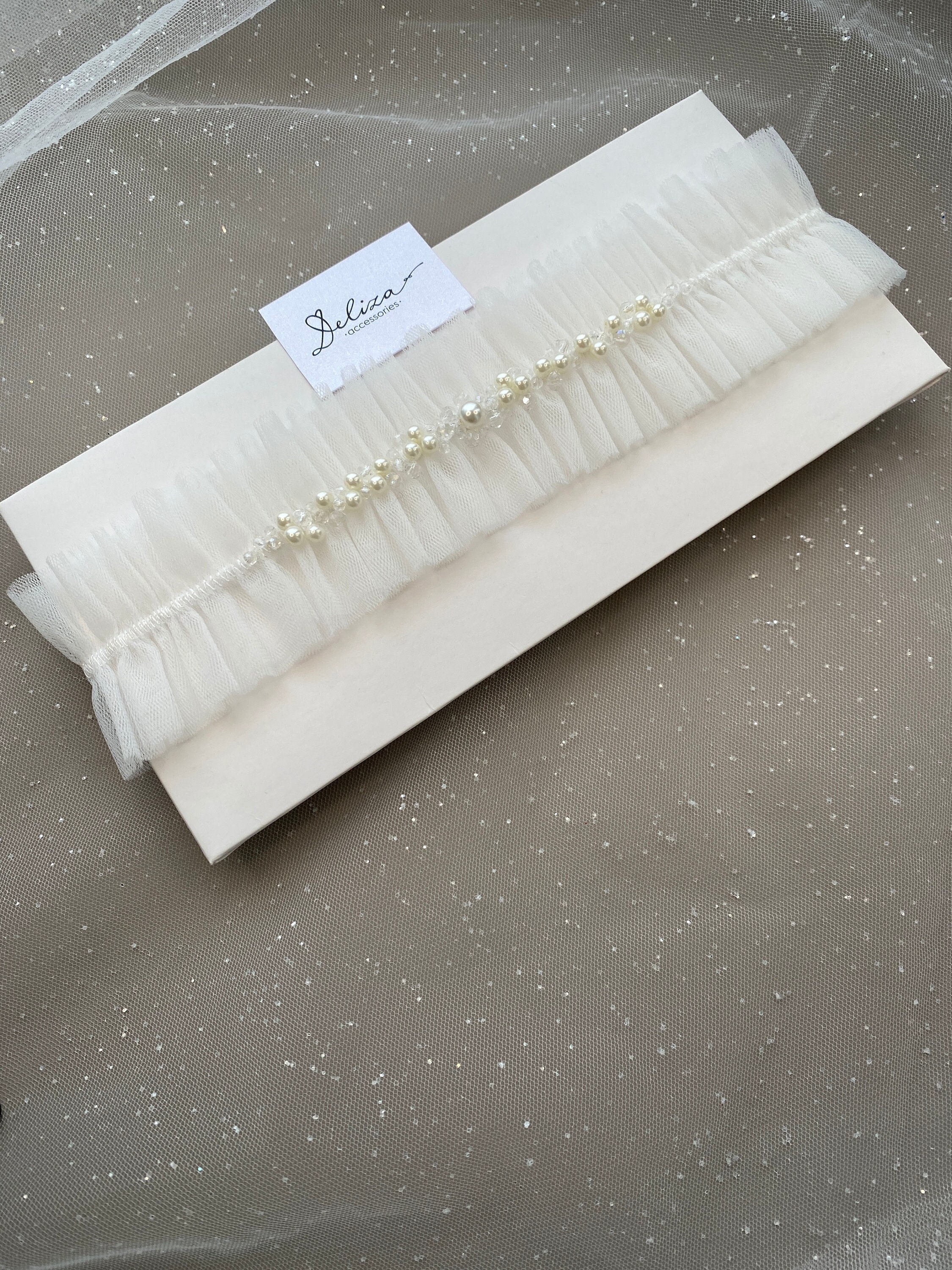 Bridal Pearl Garter Wedding Ivory Mesh Garter Bride Garter Set Classic ...