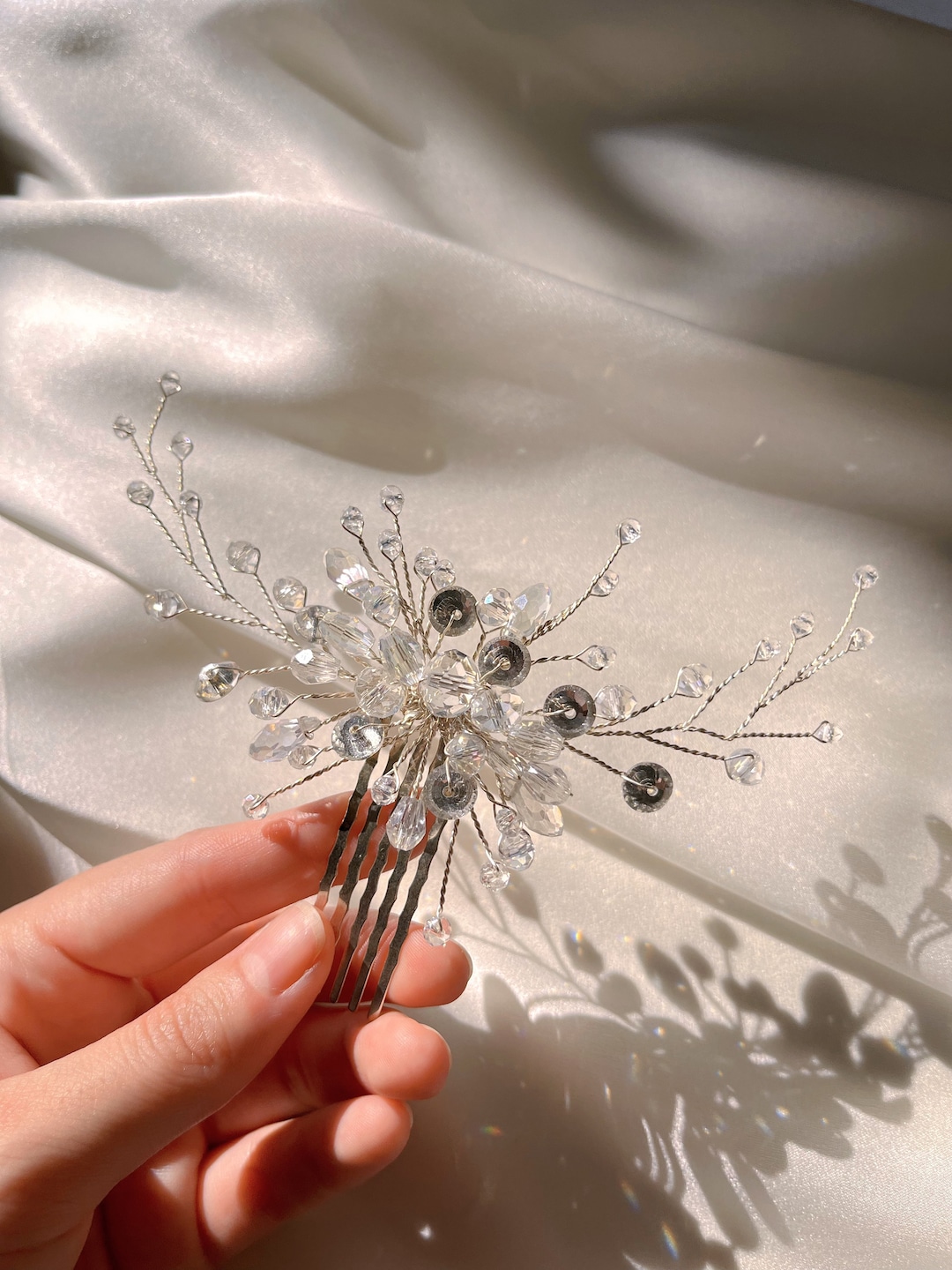 Crystal Wedding Hair Comb, Beaded Hair Comb, Wedding Comb for Updos ...