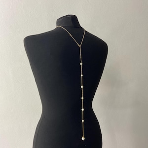 Pearl Back Necklace, Bridal Back Necklace, Back Drop Necklace, Wedding ...