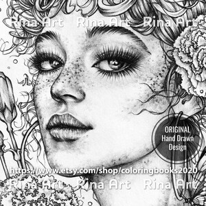 Carnation | Coloring Page | Printable Adult Colouring Pages Book | Download Grayscale ...