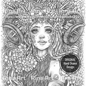 Faun Girl Coloring Page Printable Adult Colouring Pages Book Download ...