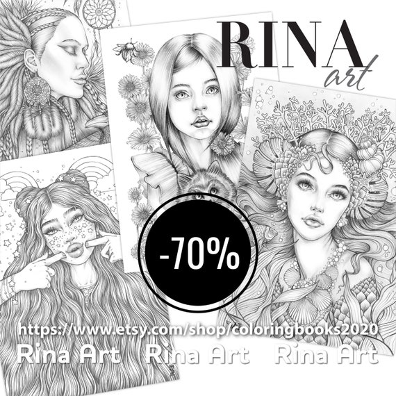 Sets 5 Coloring Page Printable Adult Colouring Pages Book | Etsy