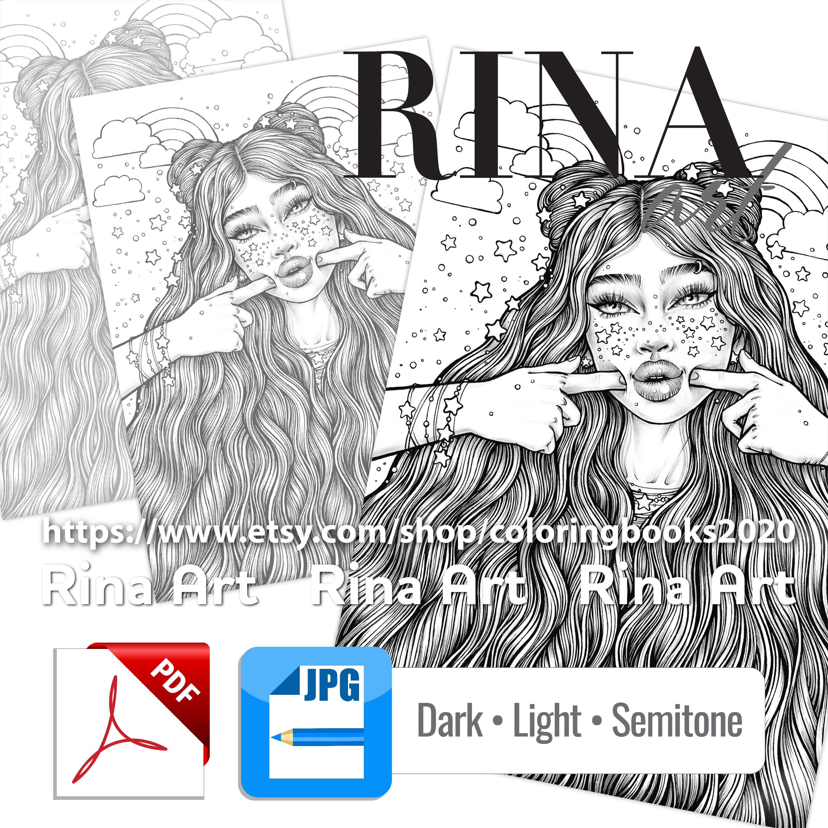 Joy Coloring Page Printable Adult Colouring Pages Book | Etsy