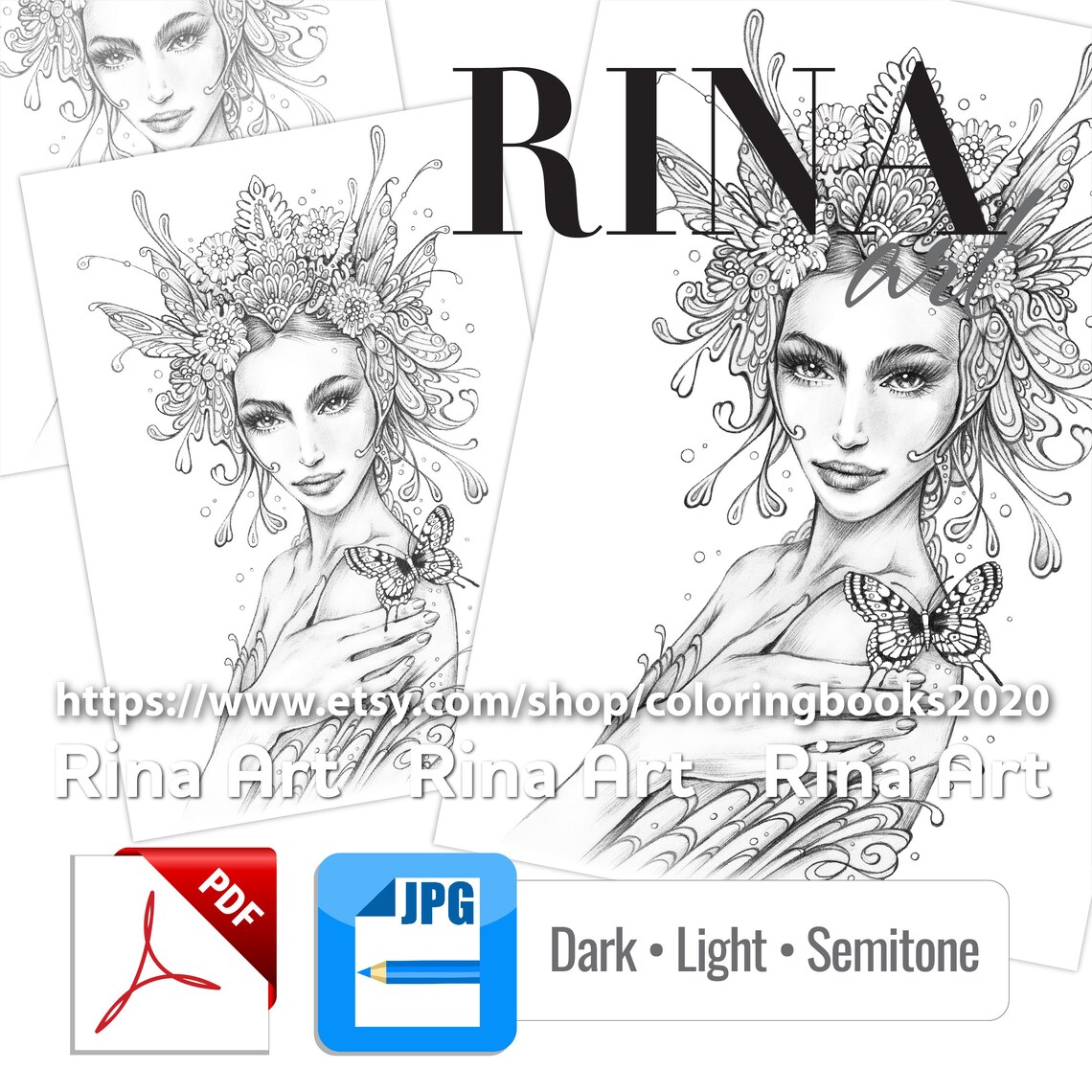 Titania Coloring Page Printable Adult Colouring Pages Book | Etsy