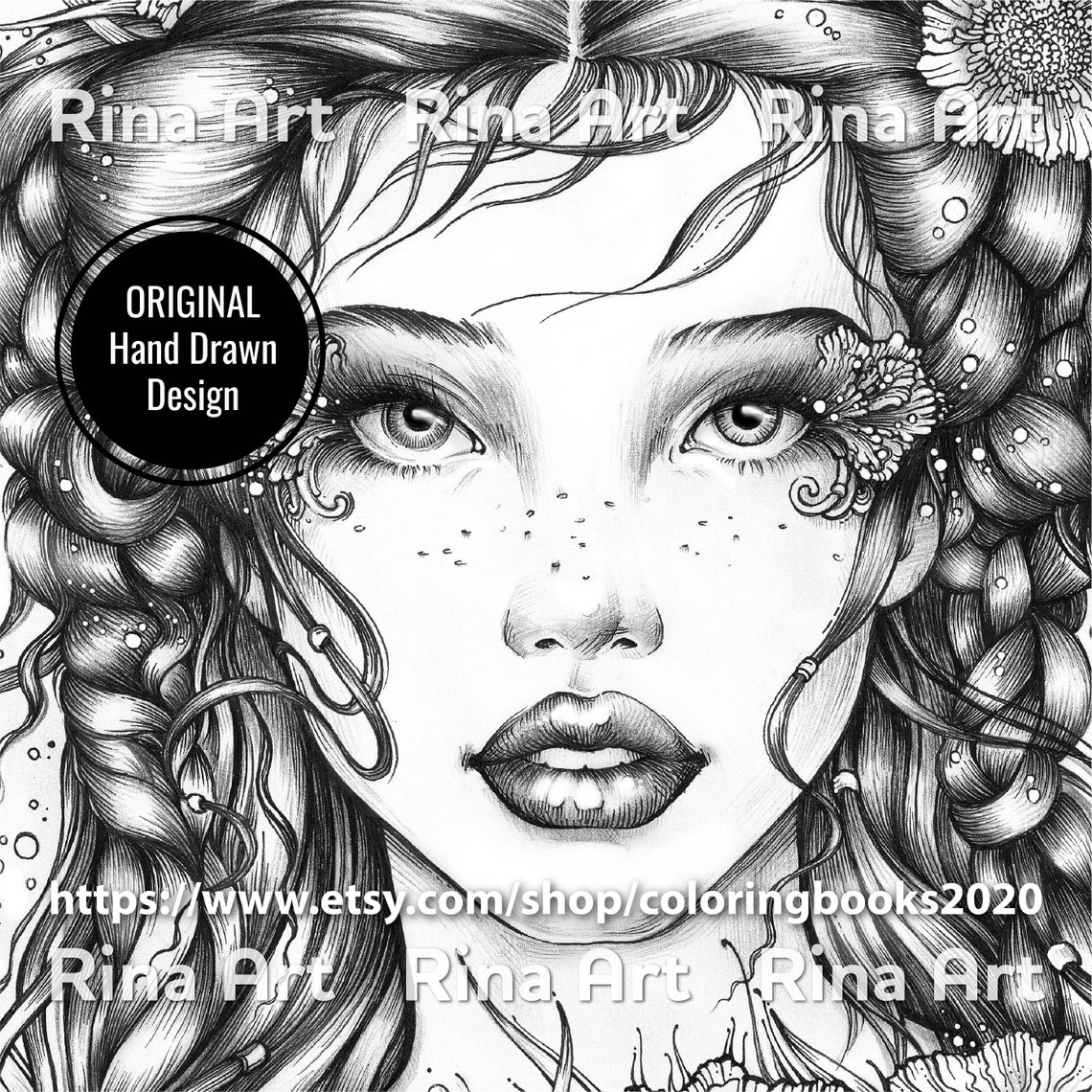 Flora Coloring Page Printable Adult Colouring Pages Book | Etsy