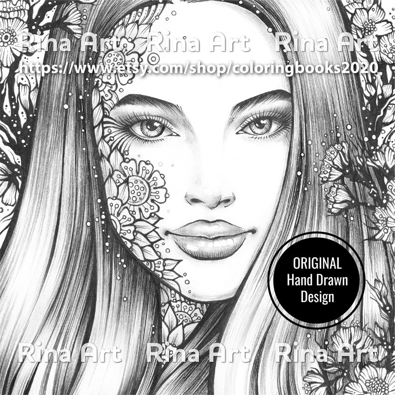 Spring Coloring Page Printable Adult Colouring Pages Book - Etsy