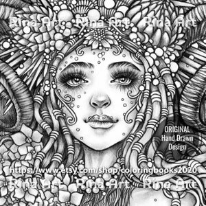 Faun Girl Coloring Page Printable Adult Colouring Pages Book Download ...