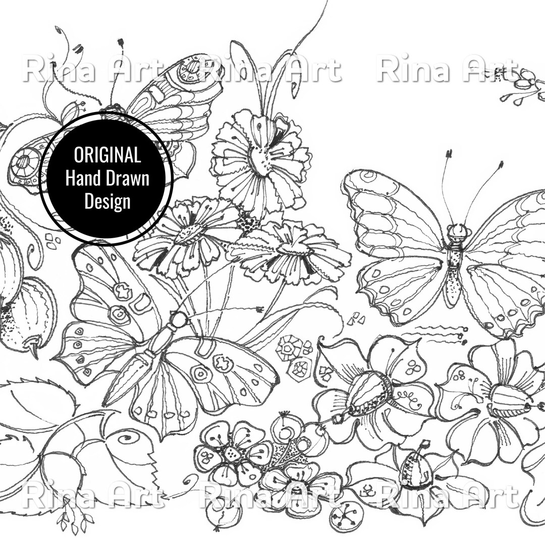 Summer Butterflies | Coloring Page | Printable Adult Colouring Pages ...