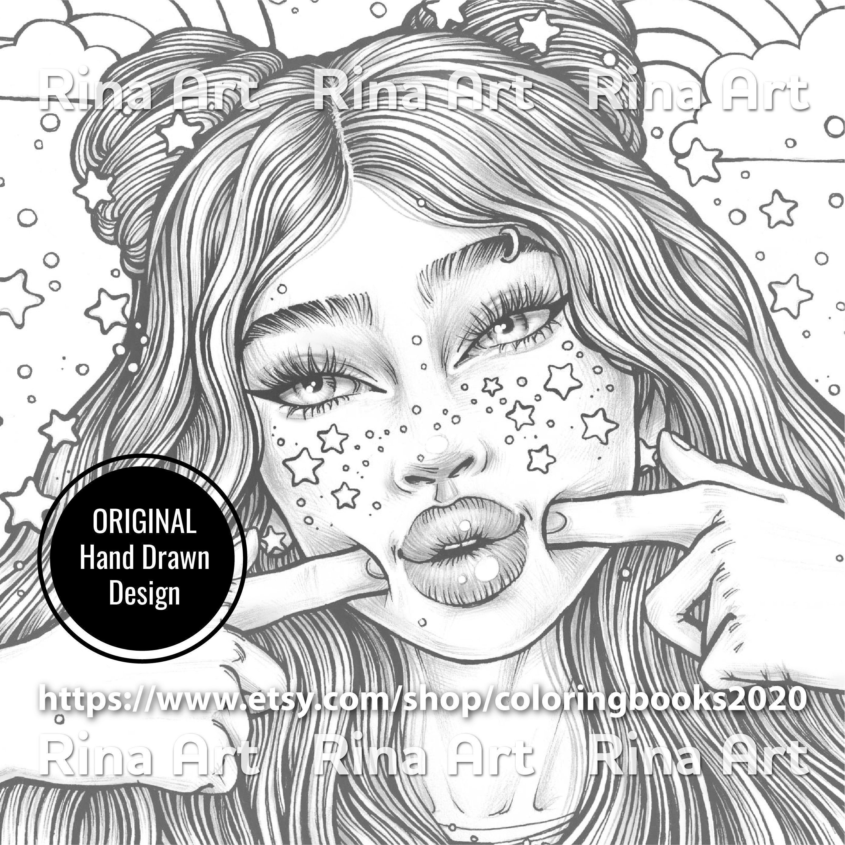 Sets 5 Coloring Page Printable Adult Colouring Pages Book | Etsy