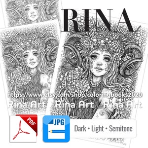 Faun Girl Coloring Page Printable Adult Colouring Pages Book Download ...