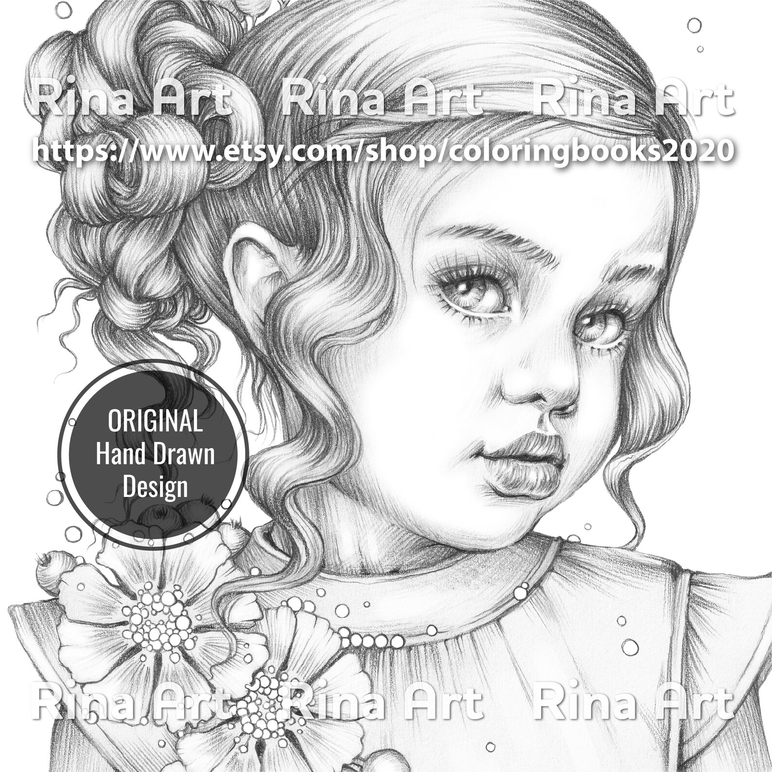 Floret Coloring Page Printable Adult Colouring Pages Book - Etsy