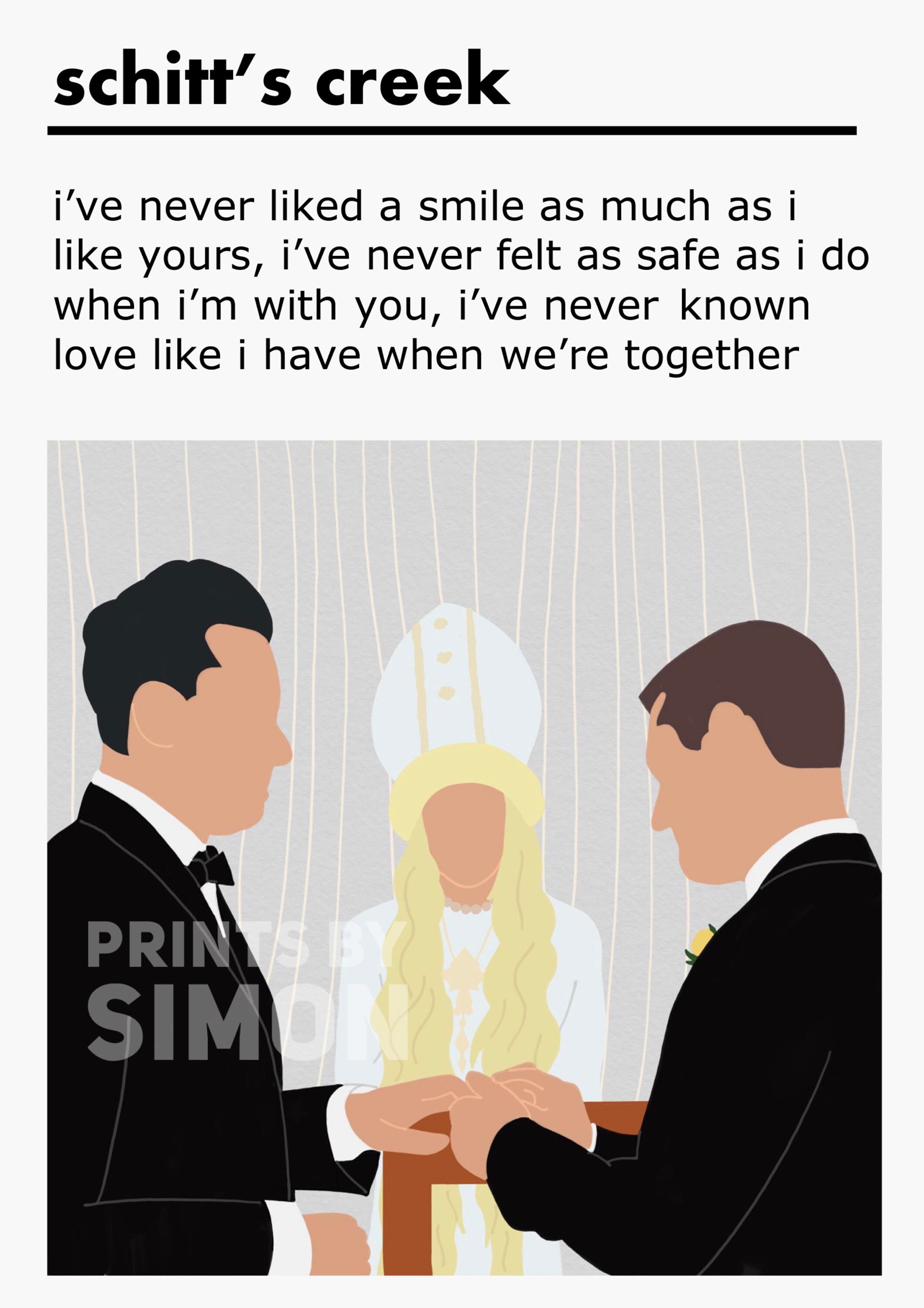 David Rose Schitts Creek Wedding Print / Poster - Etsy