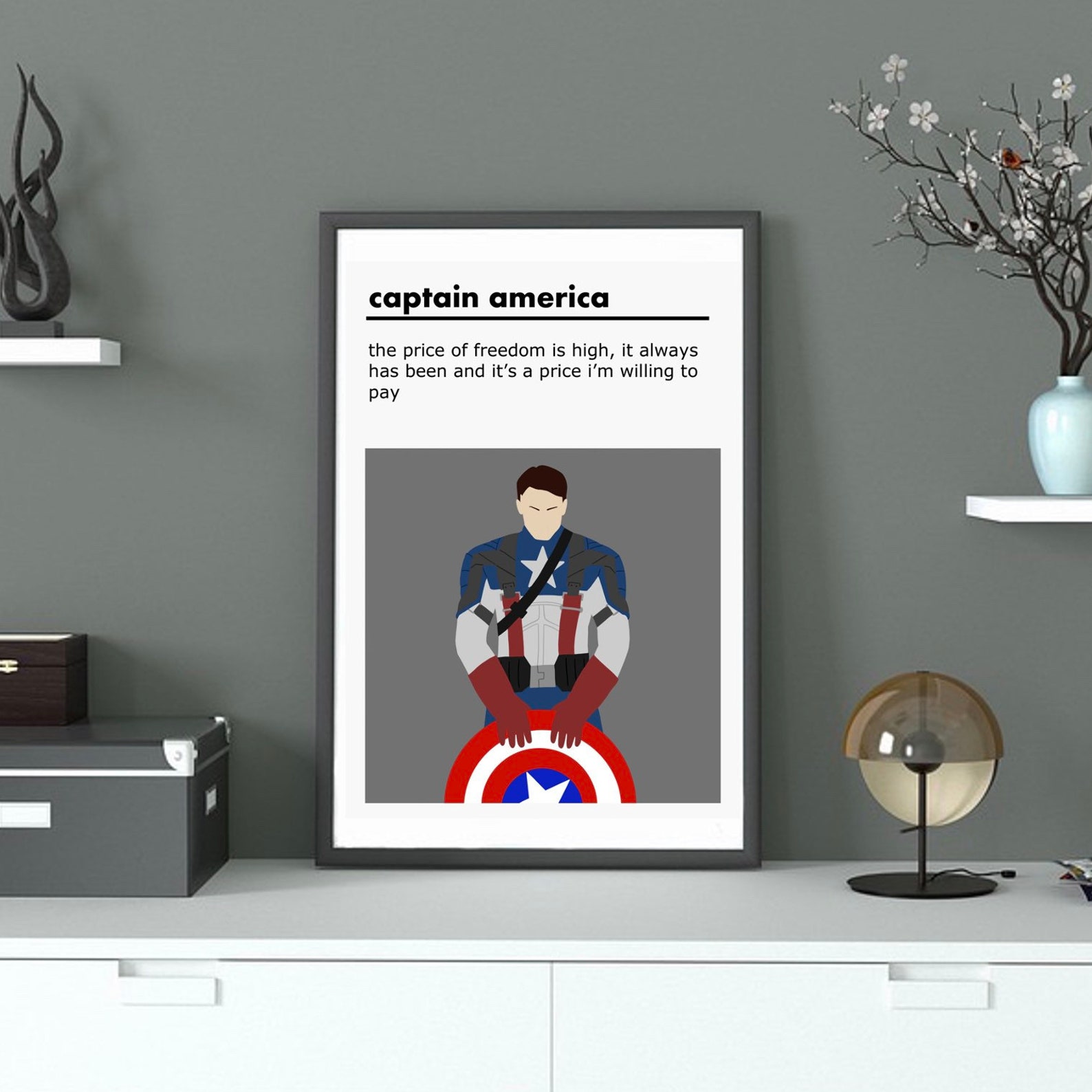 Captain America Marvel Quote Poster / Print Room Decor - Etsy