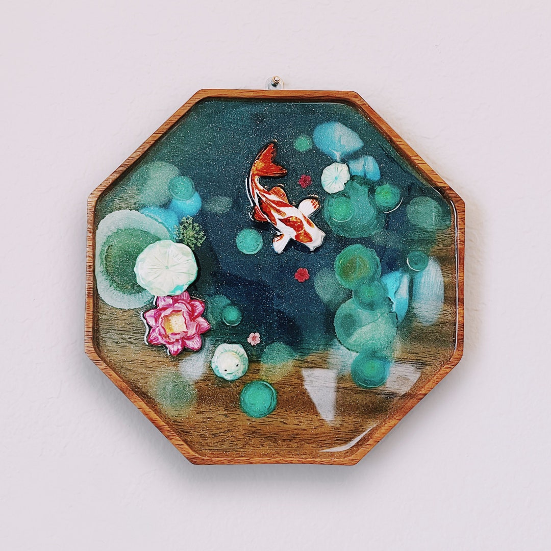 Unique Resin Koi Pond Resin Wall Decor 3D Wall Art Zen Bathroom Art - Etsy