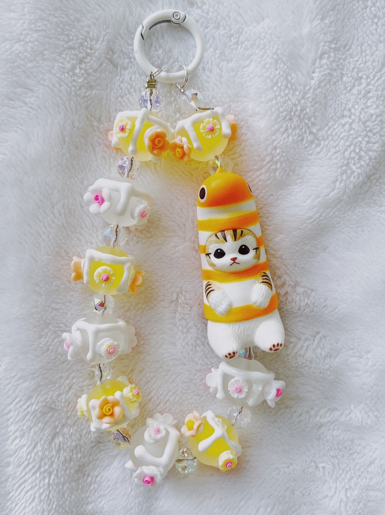 Cute Handcrafted Bag & Phone Charms Cat Mofusand the Cat - Etsy