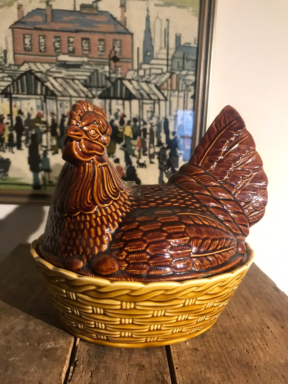 Vintage 1950 Beswick Hen on Nest Crock Pot.decorative and - Etsy