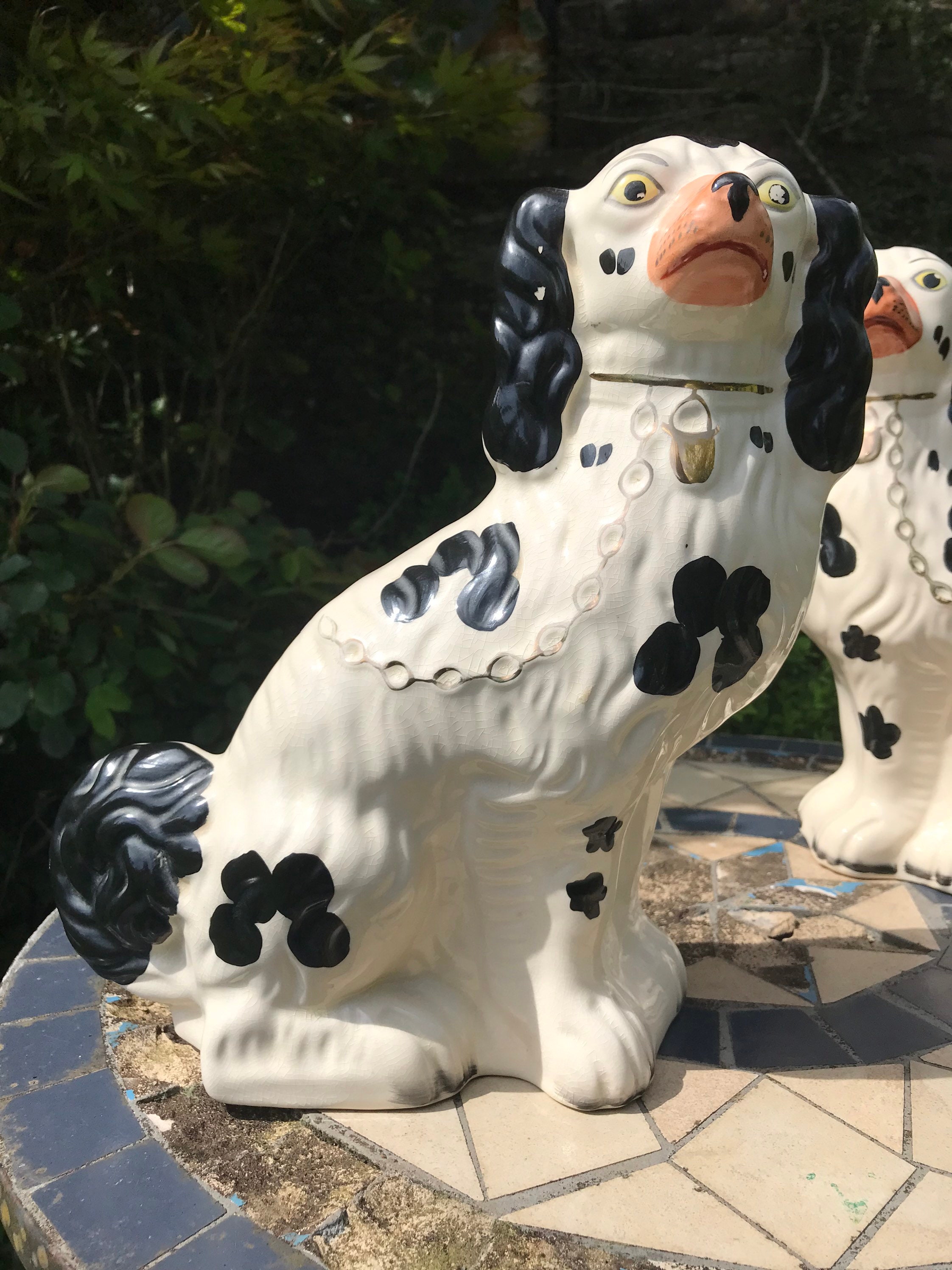 Arthur Wood Genuine Pair of Black and White 1930s Staffordshire Dogs11 ...