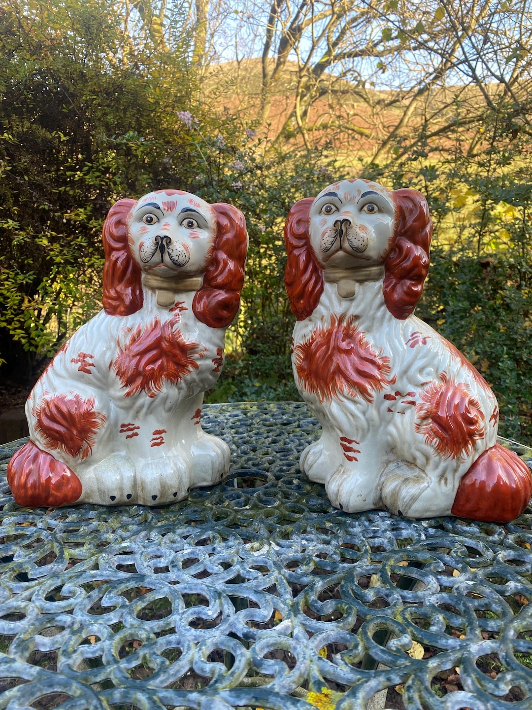 Large 12 Inch Genuine Pair of @1920s Staffordshire Blenheim(red and ...