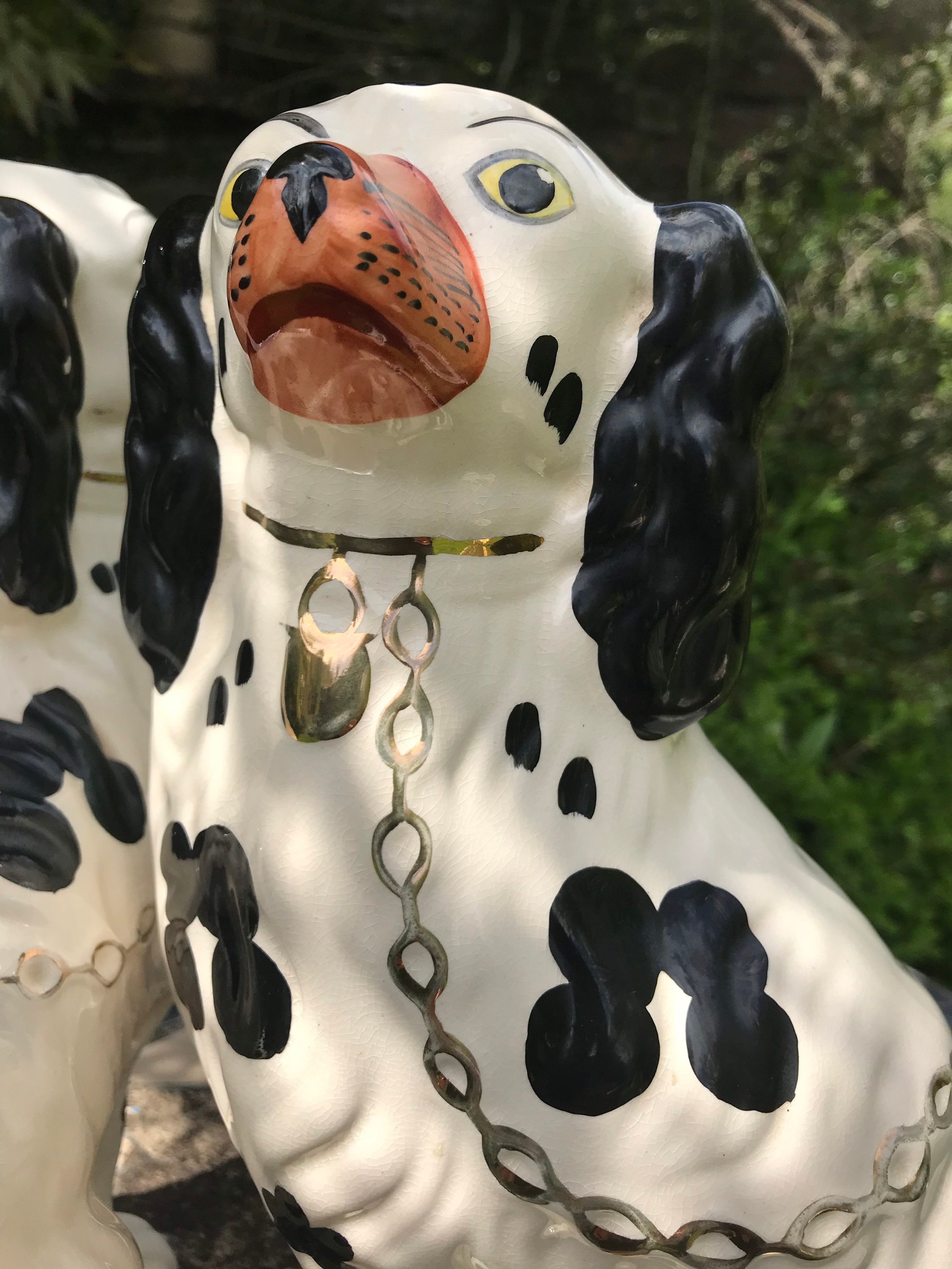 Arthur Wood Genuine Pair of Black and White 1930s Staffordshire Dogs11 ...