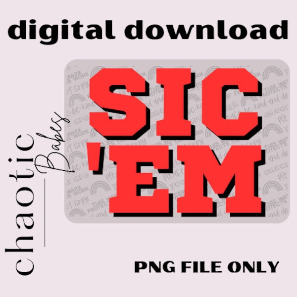 Sic Em - Etsy