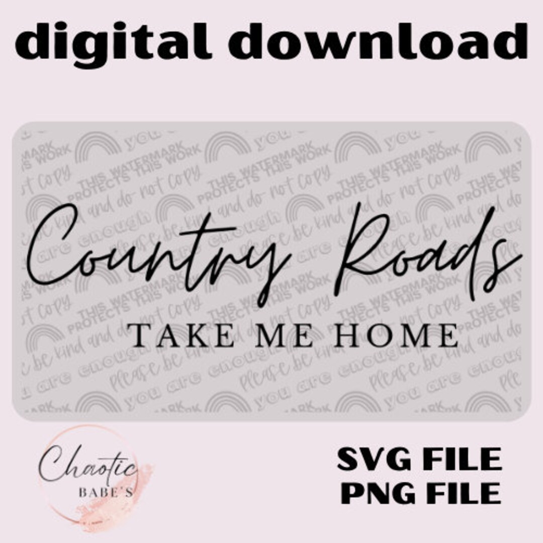 DIGITAL DOWNLOAD, Png,svg, Country Roads, - Etsy